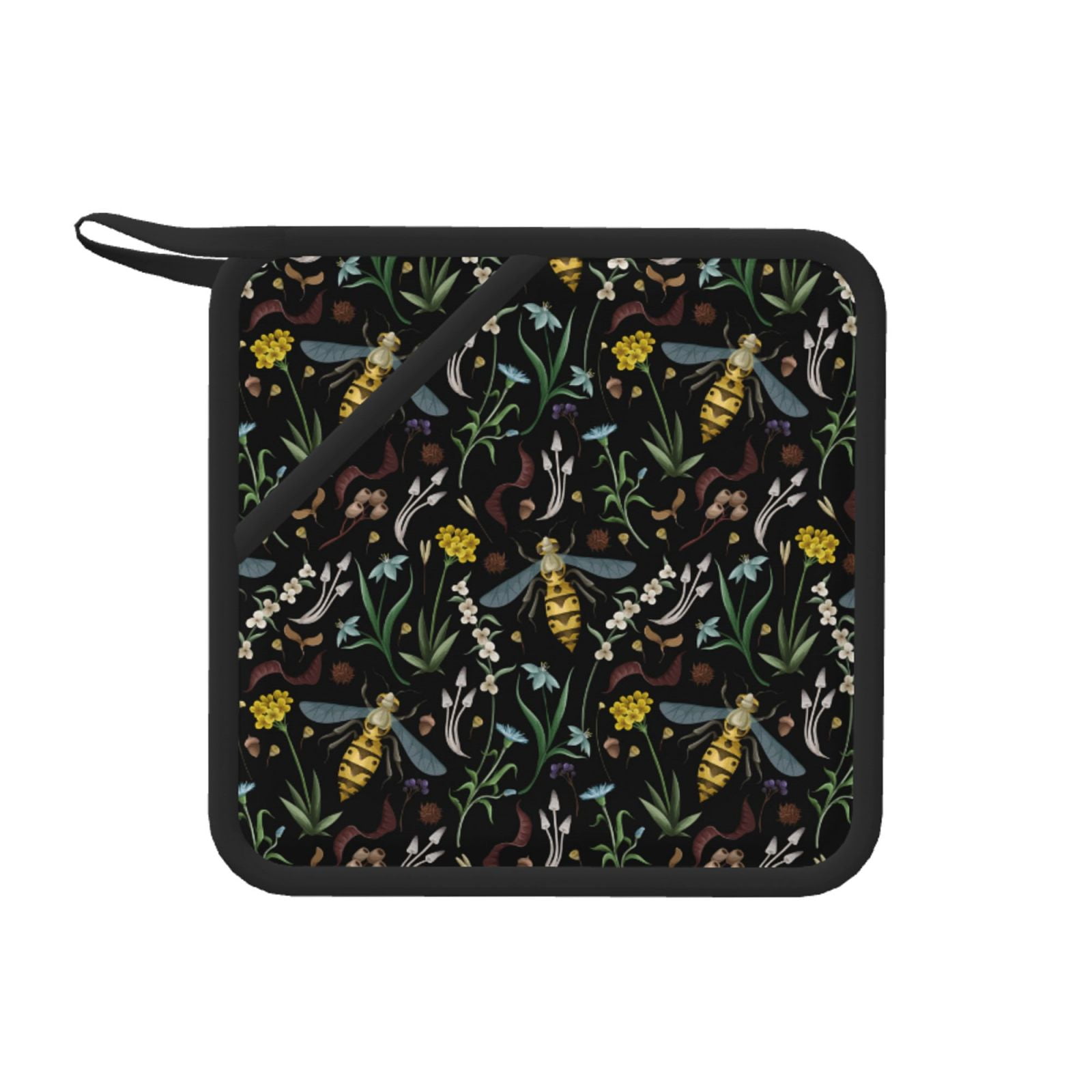 1 PCS Pot Holders for Kitchen - Wasp and Florals Heat Resistant Non ...