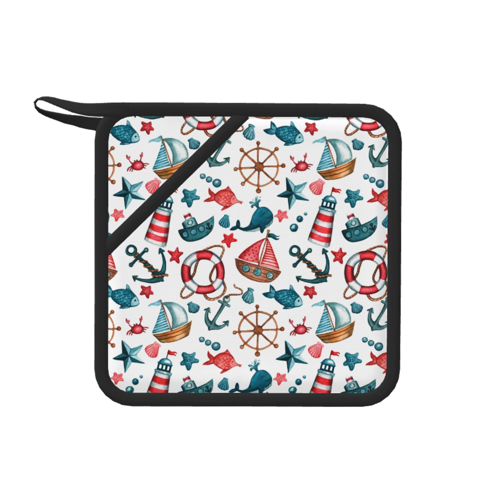 1 PCS Pot Holders for Kitchen - Watercolor Marine Heat Resistant ...