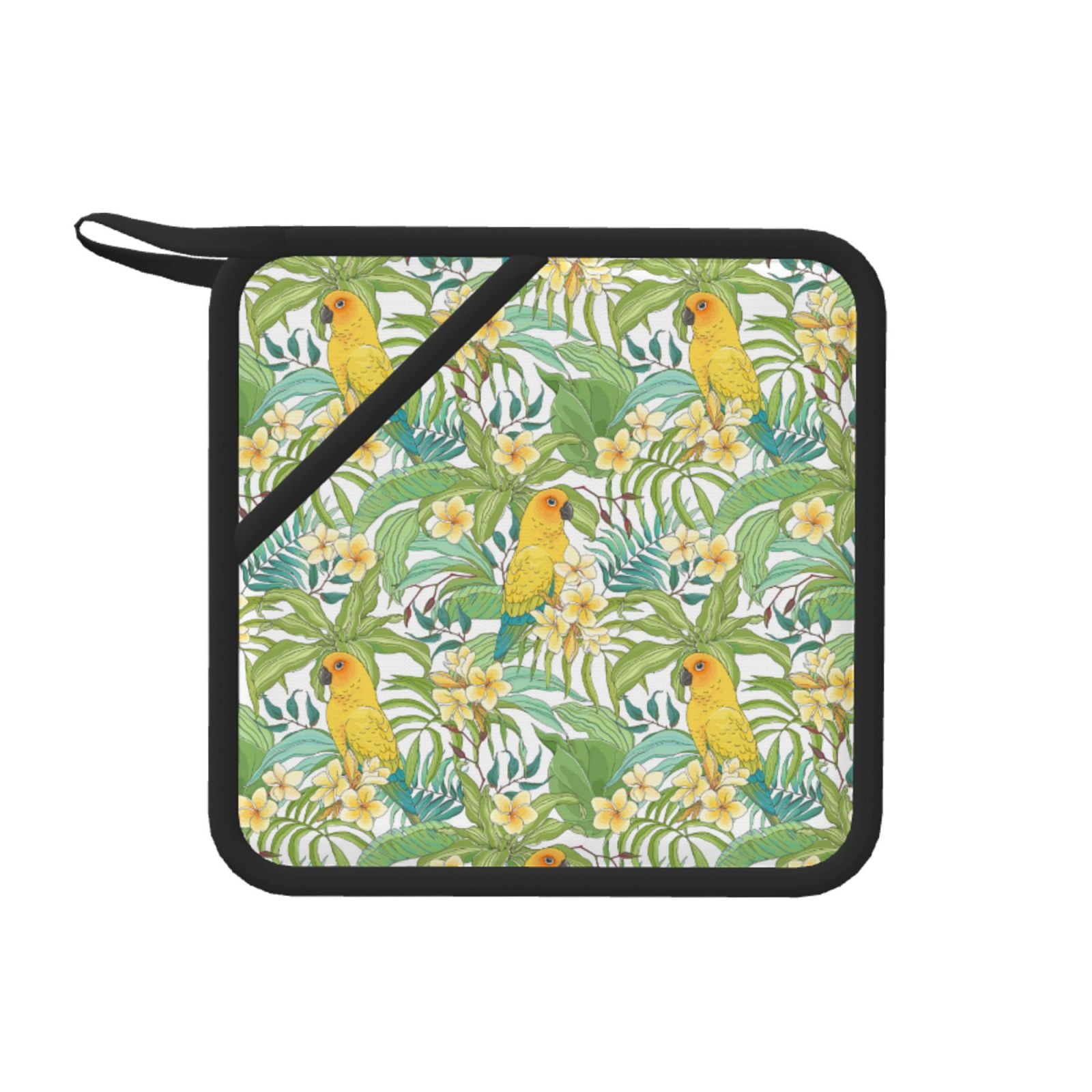 1 PCS Pot Holders for Kitchen - Yellow Cute Parrot Plant Flower ...