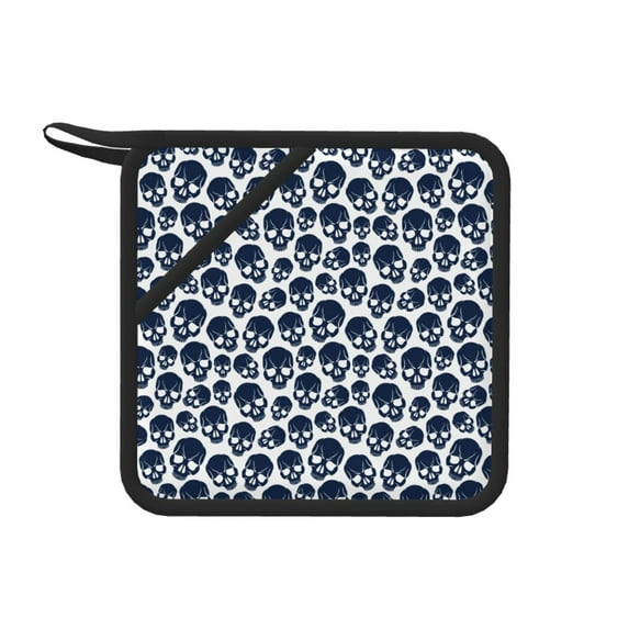 1 PCS Pot Holders for Kitchen - black Skull white Heat Resistant Non ...