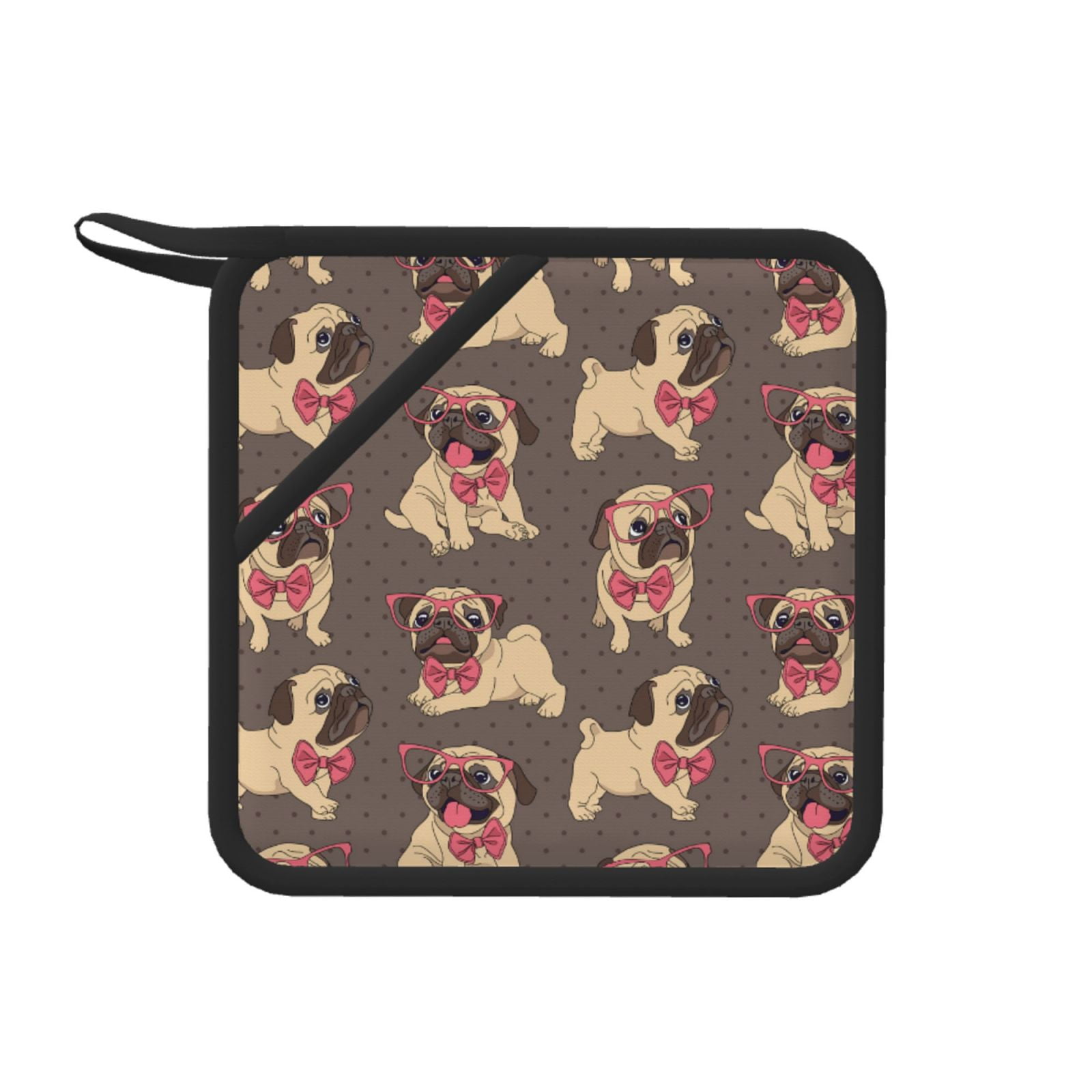 1 PCS Pot Holders for Kitchen - cute Pug pink glasses funny Heat ...
