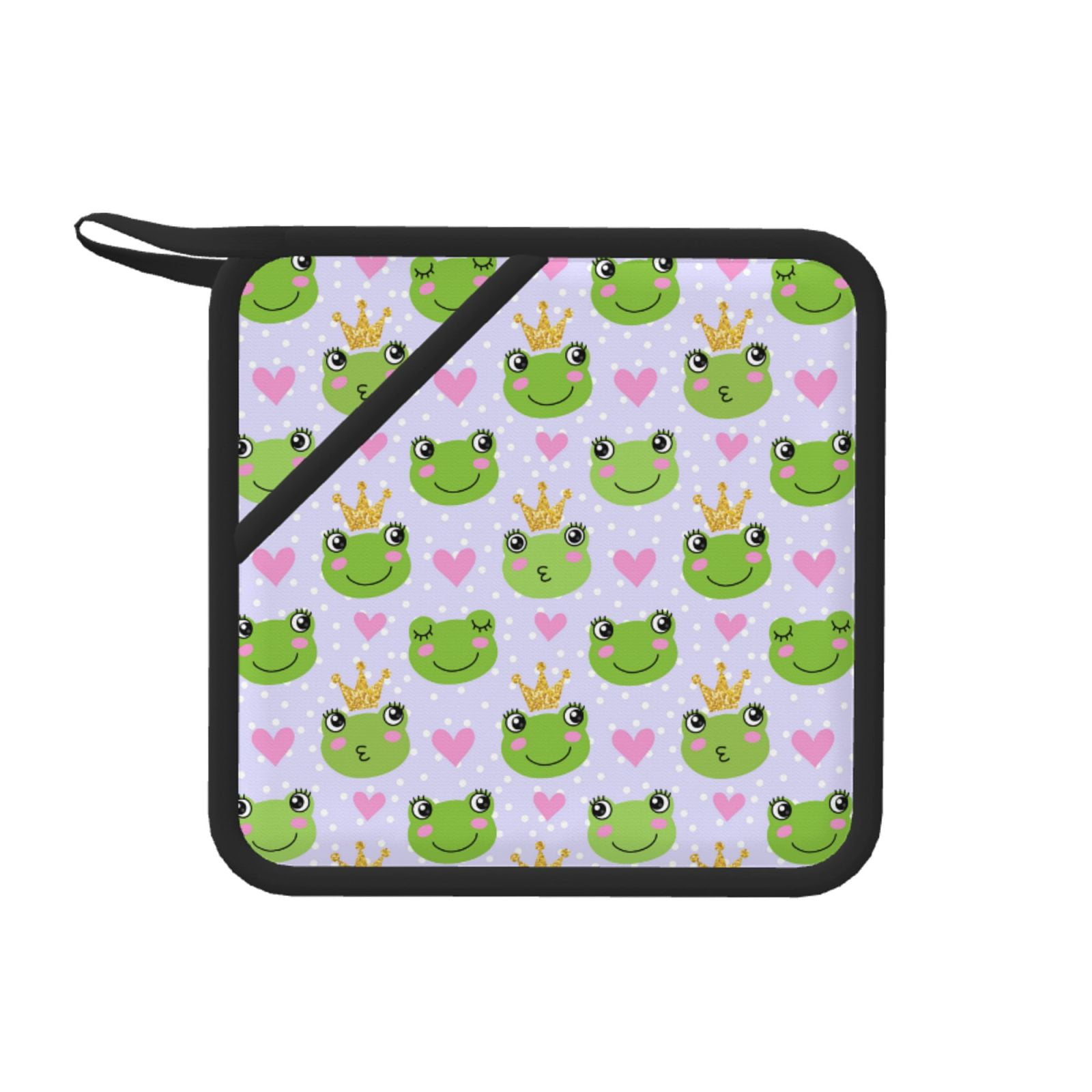 1 PCS Pot Holders for Kitchen - cute frogs crowns heart purple Silicone ...