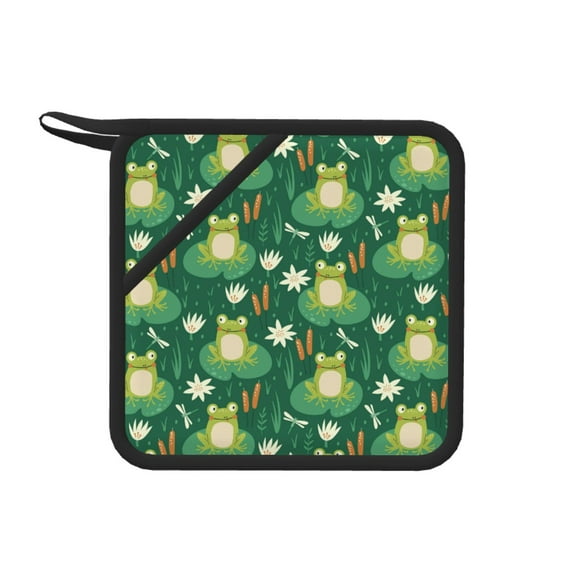 1 PCS Pot Holders for Kitchen - cute frogs dragonfly flower green ...