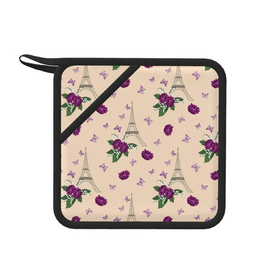 1 PCS Pot Holders for Kitchen - flowers Eiffel Tower Silicone Heat ...
