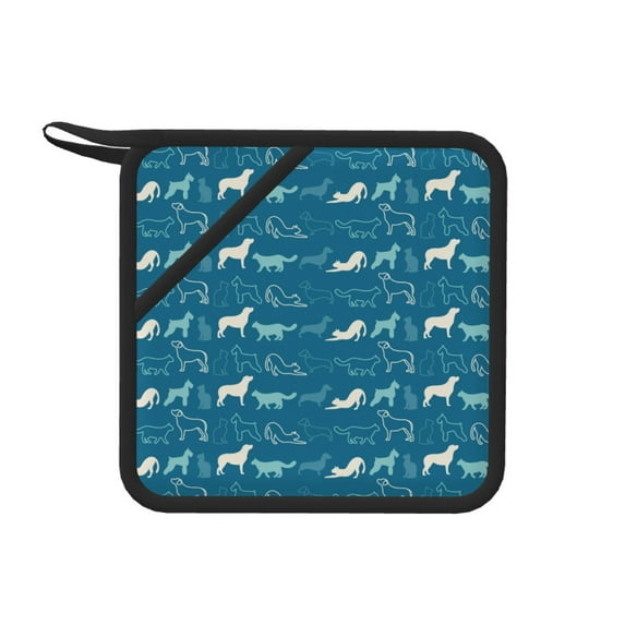 1 PCS Pot Holders for Kitchen - lines cats dogs Heat Resistant Non Slip ...