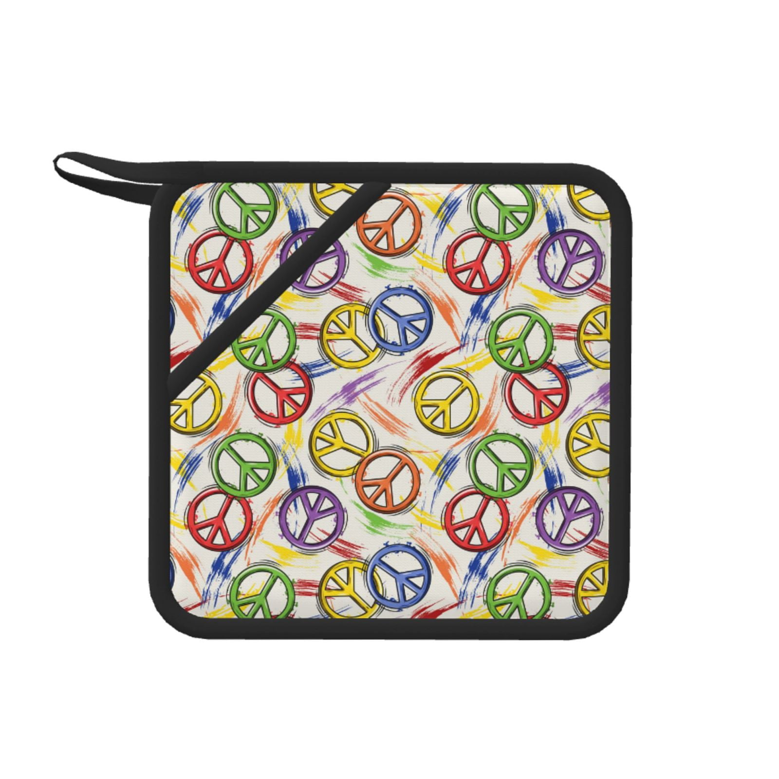 1 PCS Pot Holders for Kitchen - peace sign hippie style Heat Resistant ...
