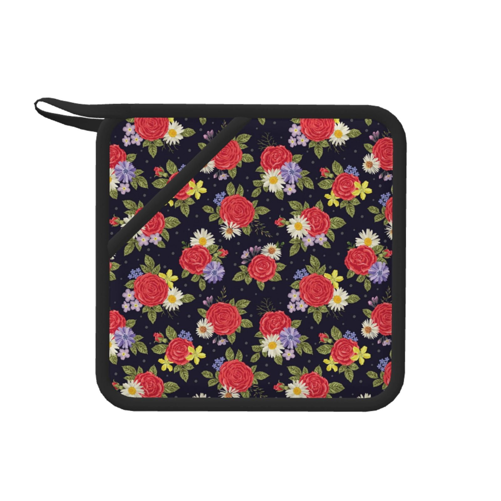 1 PCS Pot Holders for Kitchen - red rose flower Silicone Heat Resistant ...