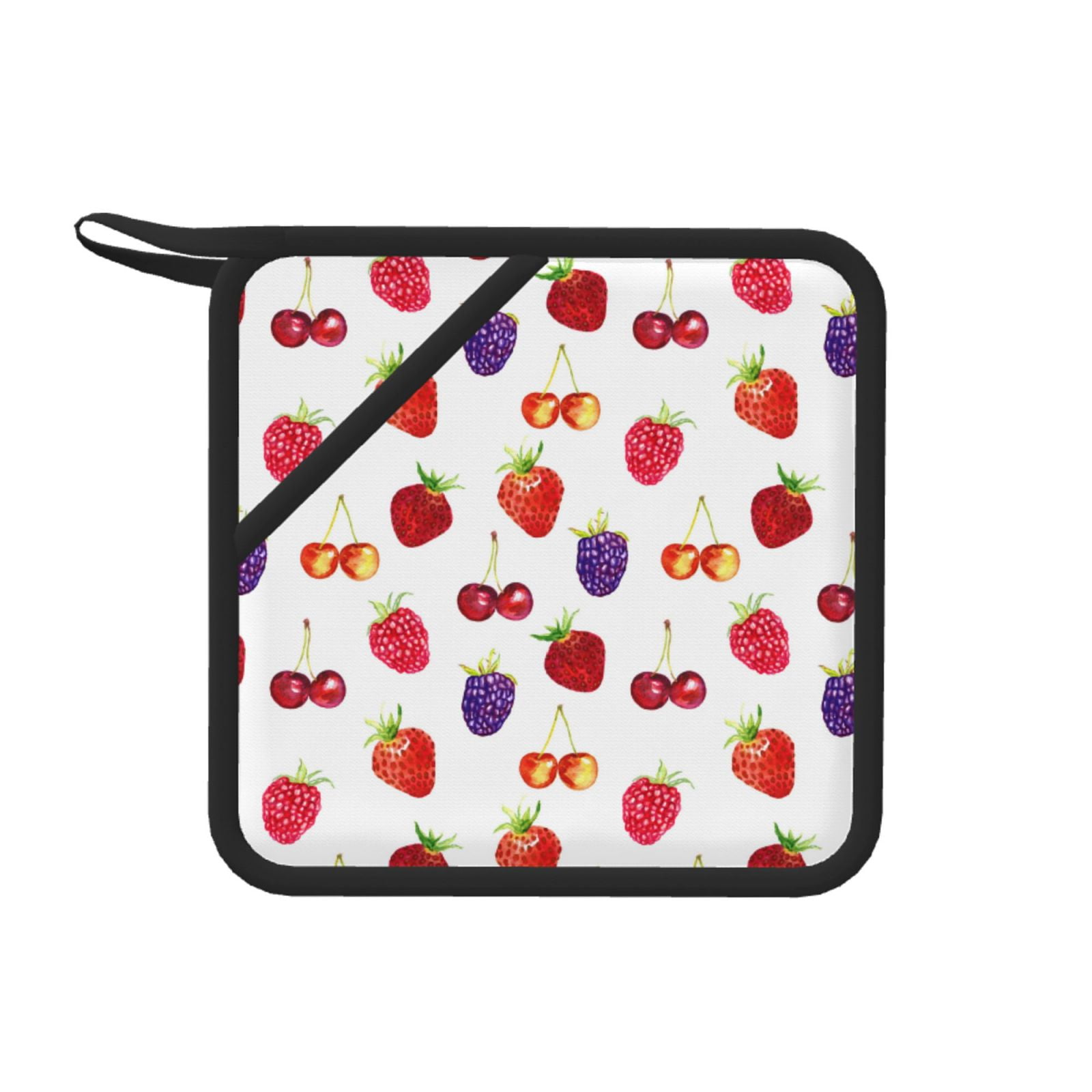 1 PCS Pot Holders for Kitchen - redStrawberry blue Silicone Heat ...