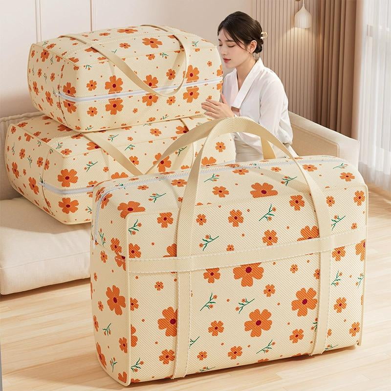 1 PCS Quilt Storage Bag, Non Woven Blanket Organizer with Zipper, Large ...