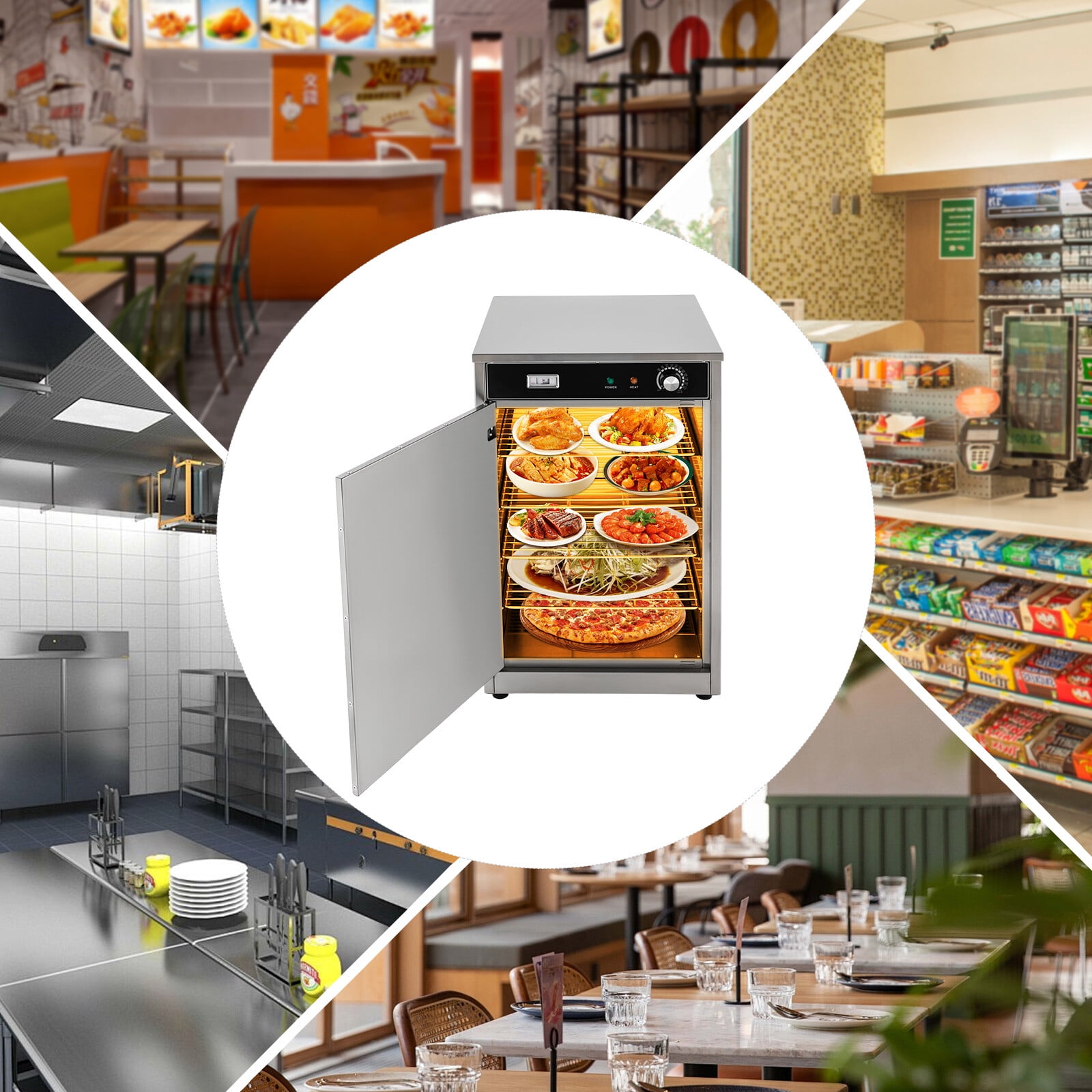 1 PCS Silver Electric Commercial Hot Box Food Warmer, Countertop Heated ...