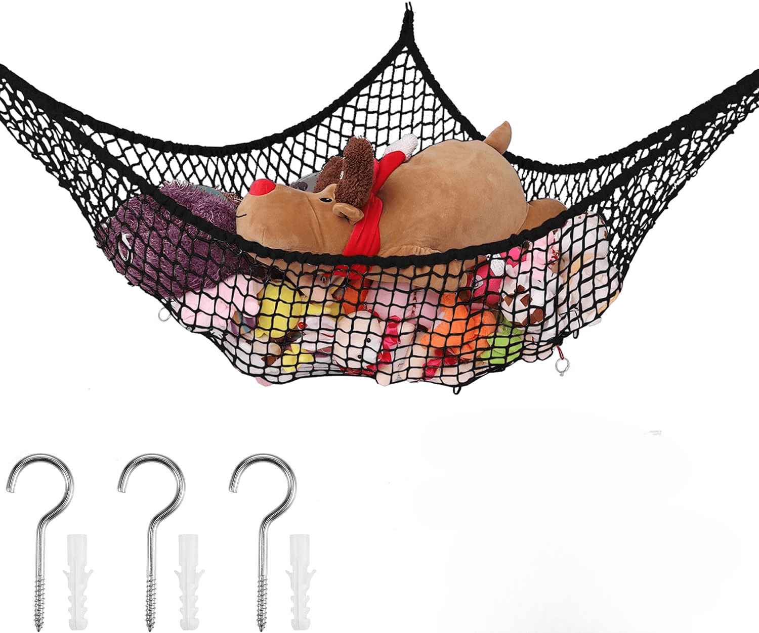 1 PCS Stuffed Triangle Animal Hammock, Stuffed Toys Hammock Toy Storage ...
