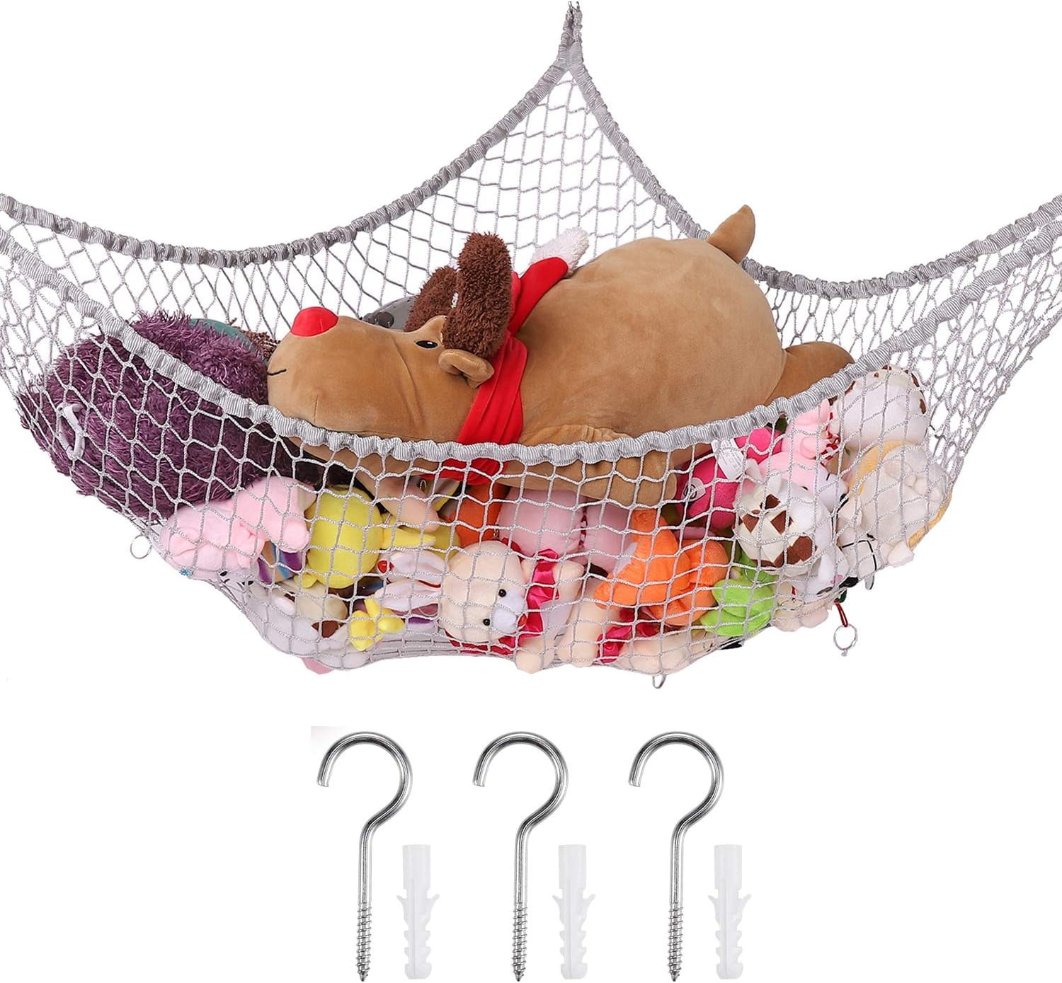1 PCS Stuffed Triangle Animal Hammock, Stuffed Toys Hammock Toy Storage ...