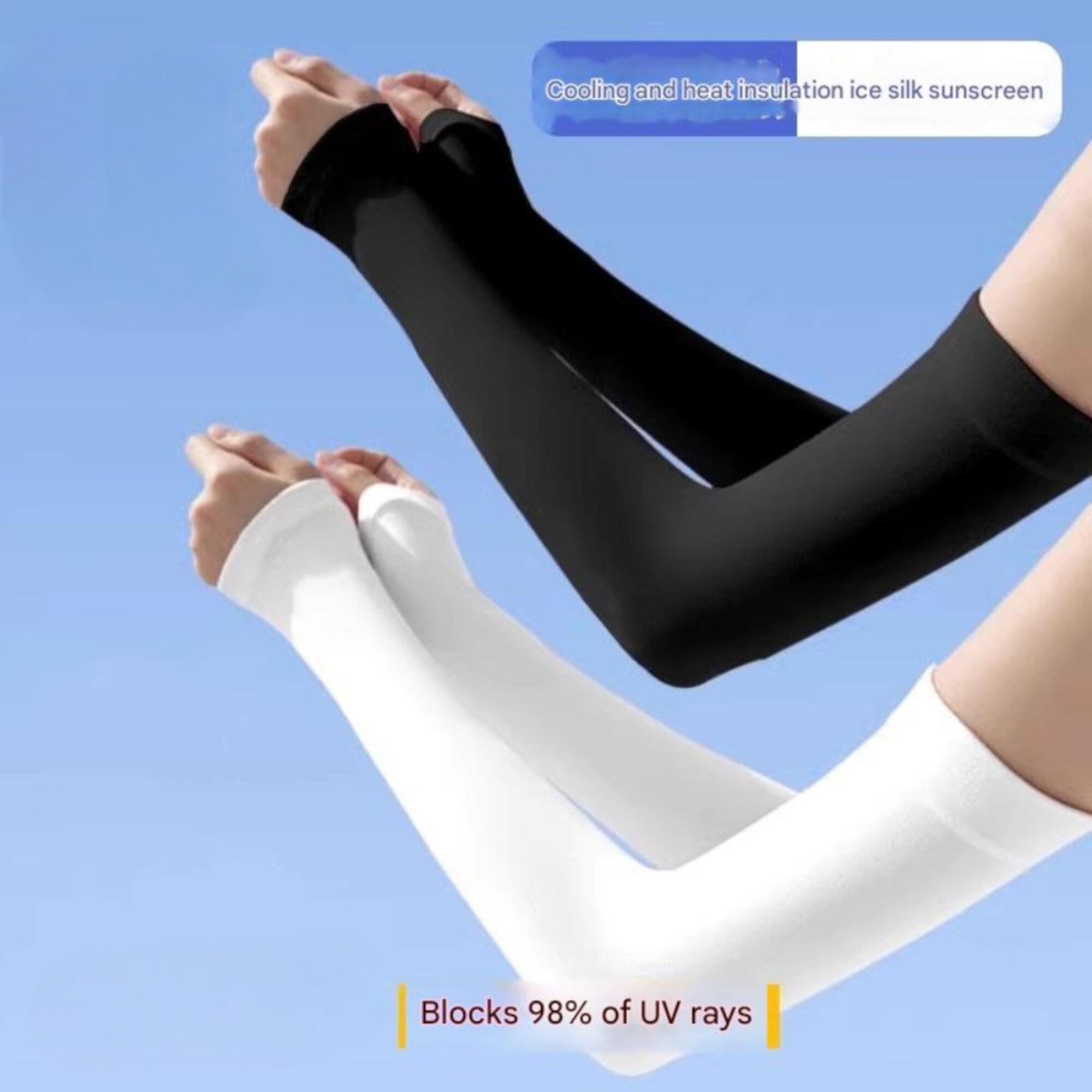 1 PCS Summer Cycling Outdoor Men's Driving Sleeves Ice Silk Arm Guards ...