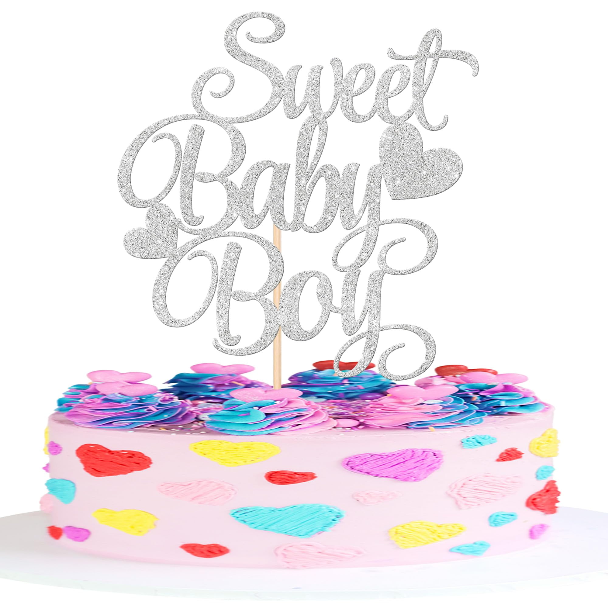 1 PCS Sweet Baby Boy Cake Topper H2FSDLove Newborn Baby Shower Cake ...