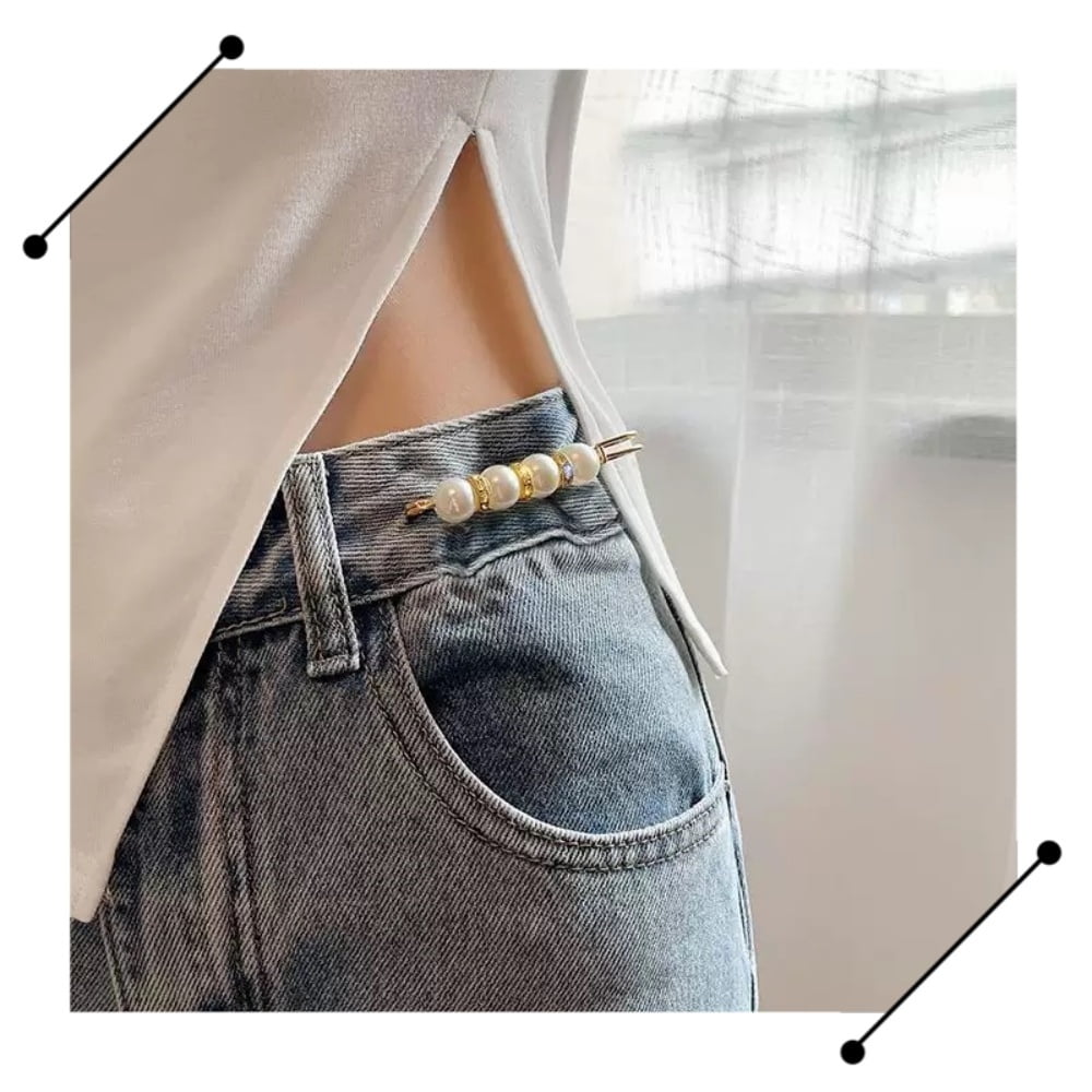 1 PCS Waist Clip Brooch Pearl Diamond Style Adjustable Anti Exposure ...