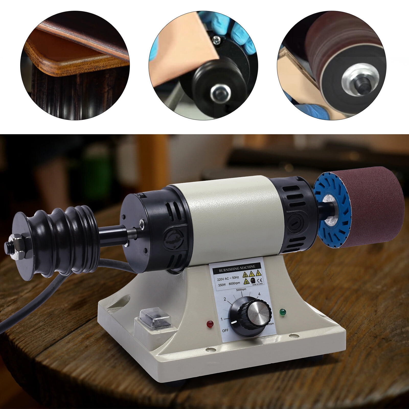1 PCS White Leather Polishing Machine, Leather Burnishing Machine, Edge ...
