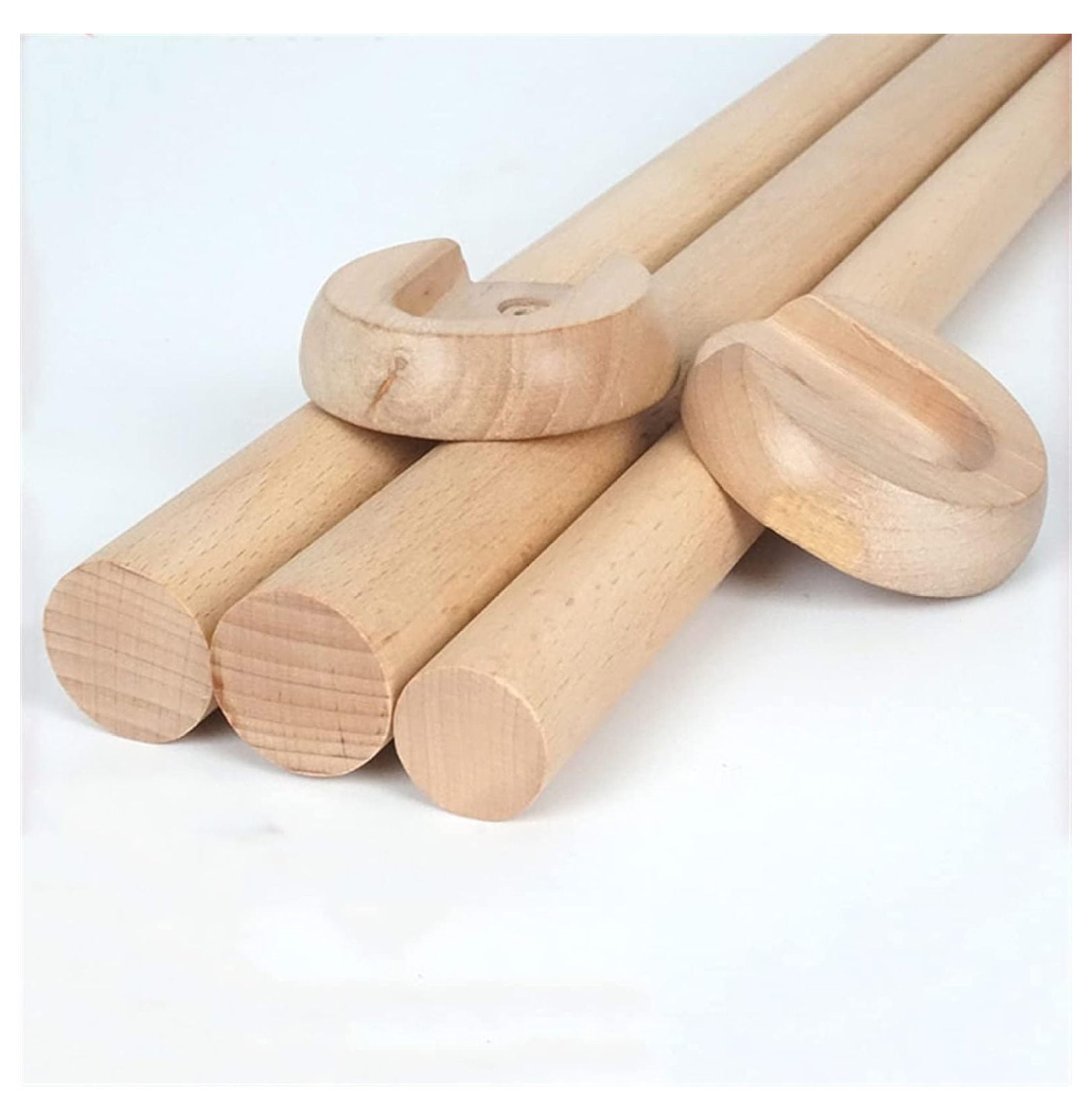 1 PCS Wooden Round Wardrobe Closet Rod for Hanging Clothes Premium ...