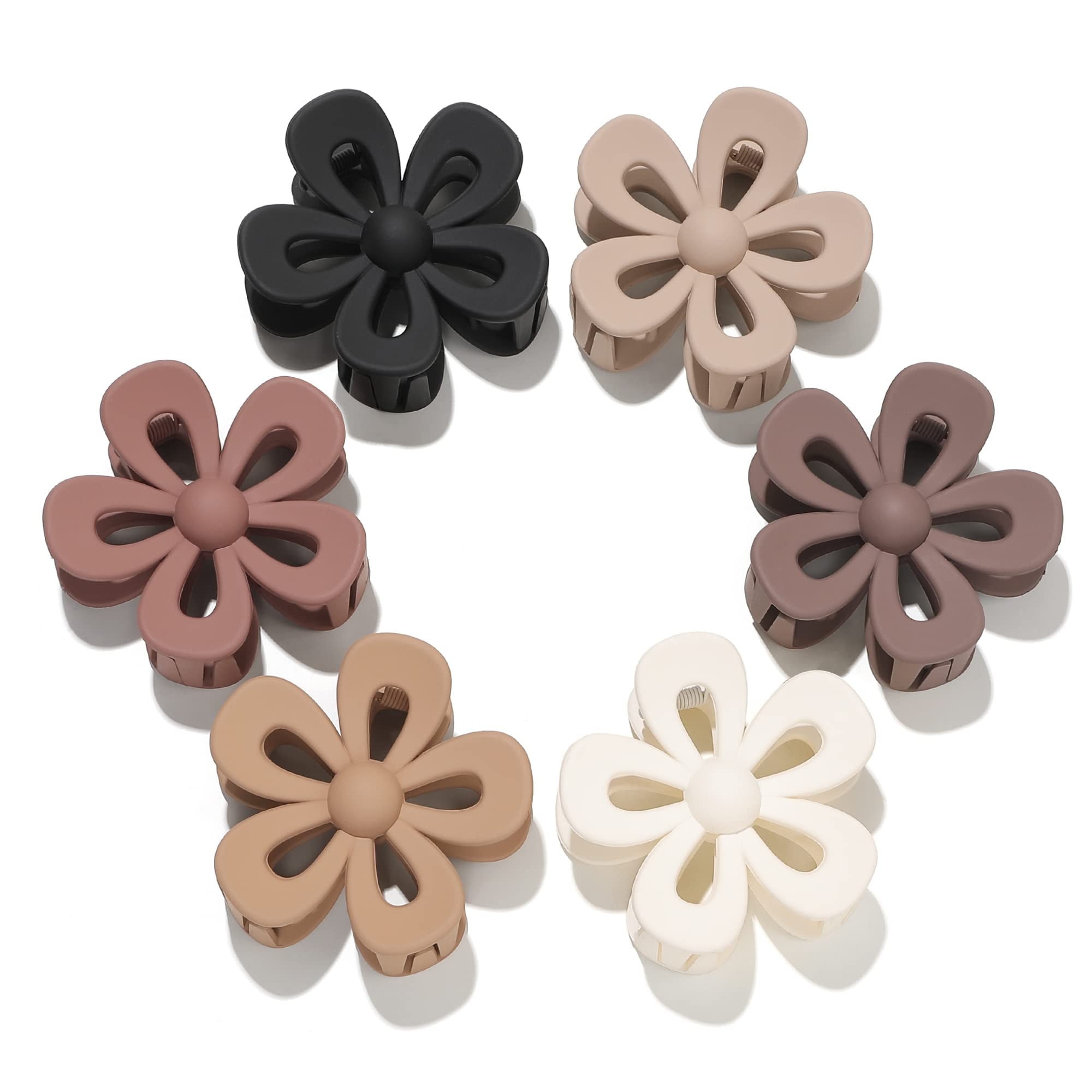 1 PCS flower clips , 3 Inch Large Matte flower claw clip for Women Thin ...