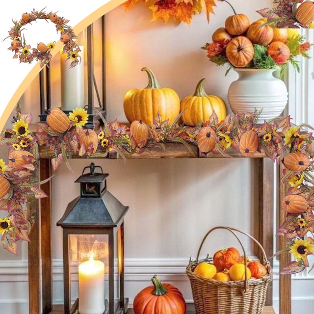 Under $1 PEONAVET Fall Garland Autumn Hanging Marple Leaf Garland Vines ...