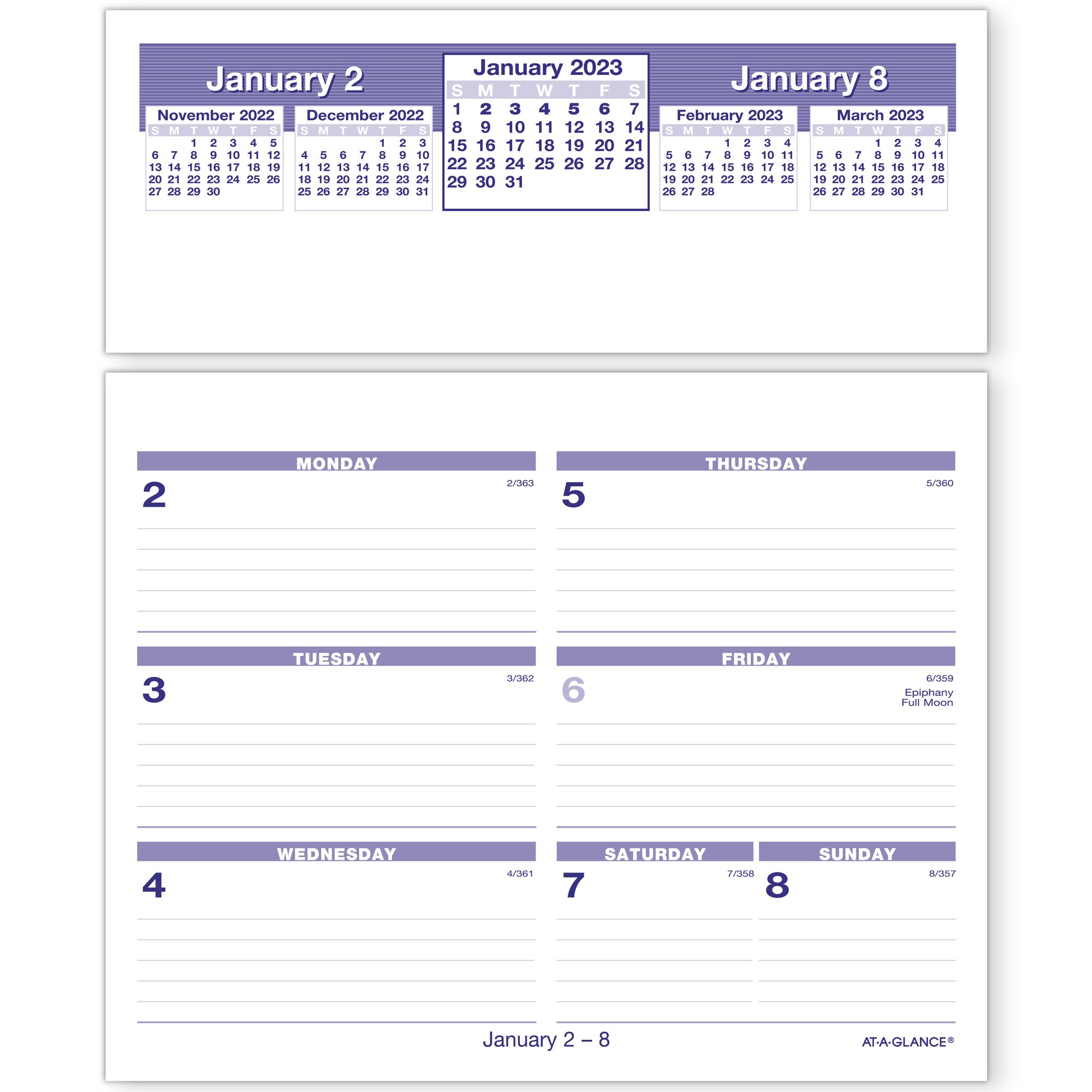 1 PK,AT-A-GLANCE Flip-A-Week Desk Calendar Refill (SW705X50) - Walmart.com