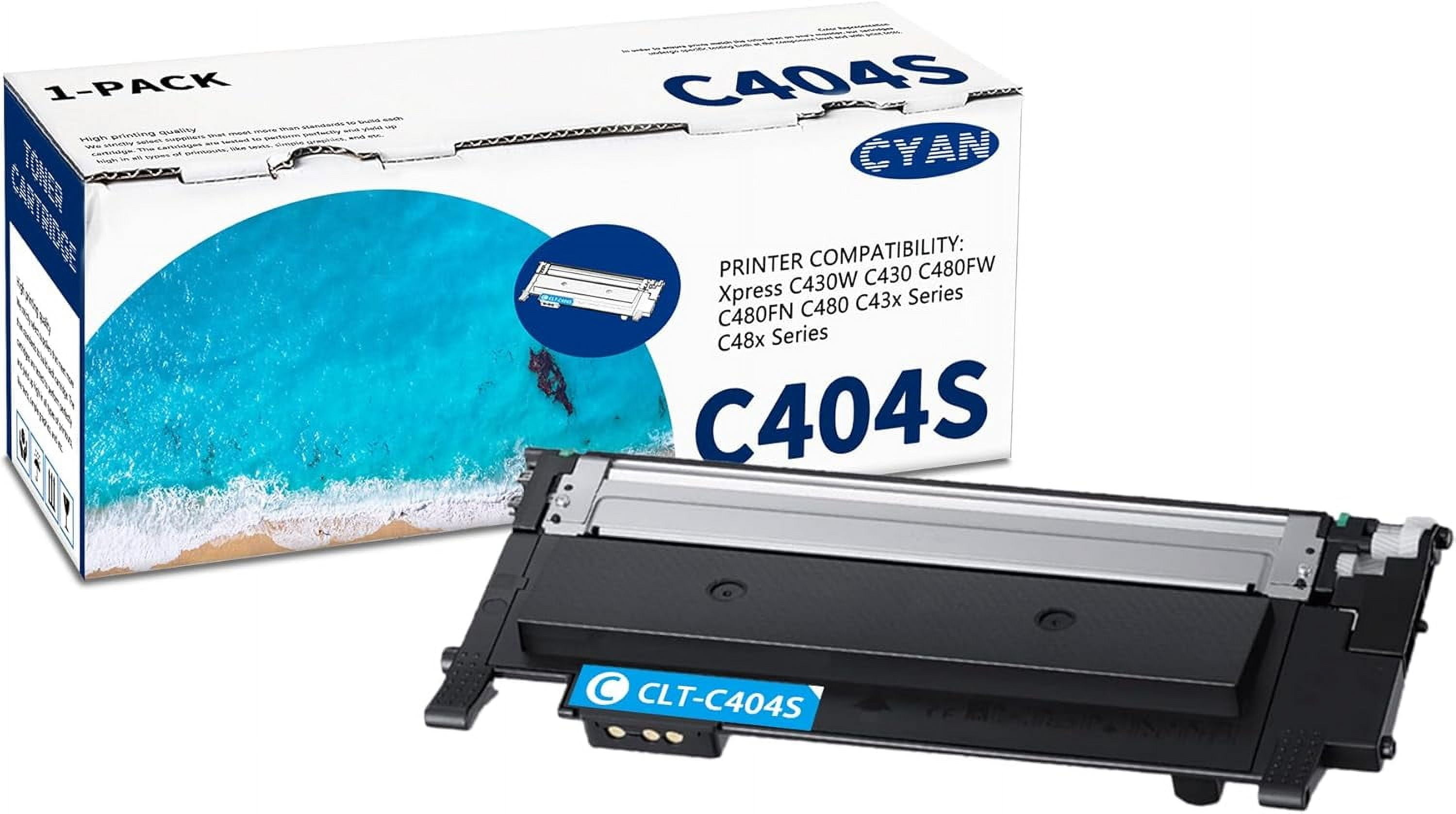 1 PK C404S Cyan Toner Cartridge 2,000 Pages High-Yield Compatible ...