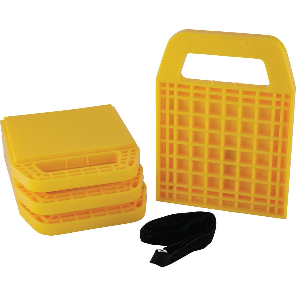 1 PK, Camco Interlocking w/Built-in Handle RV Stabilizer Jack Pads, (4 ...