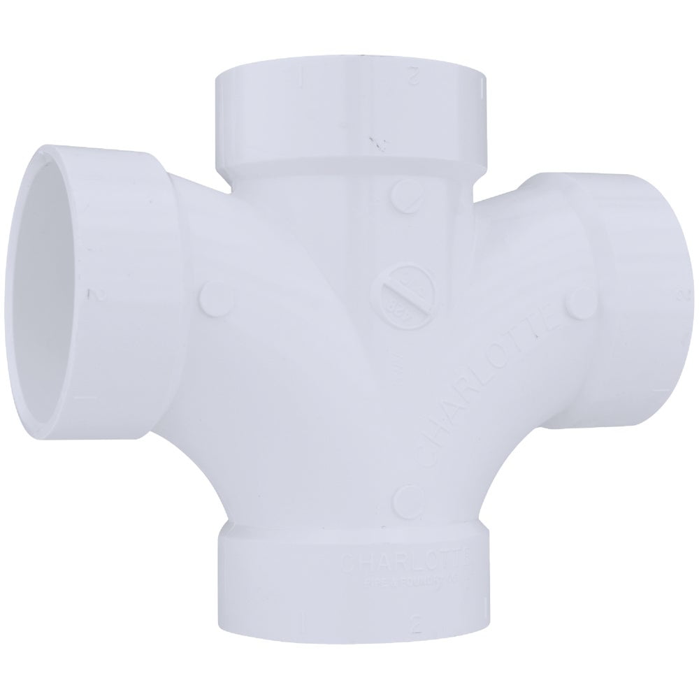 1 Pc Charlotte Pipe 2 In. Double Sanitary Dwv Pvc Tee - Walmart.com