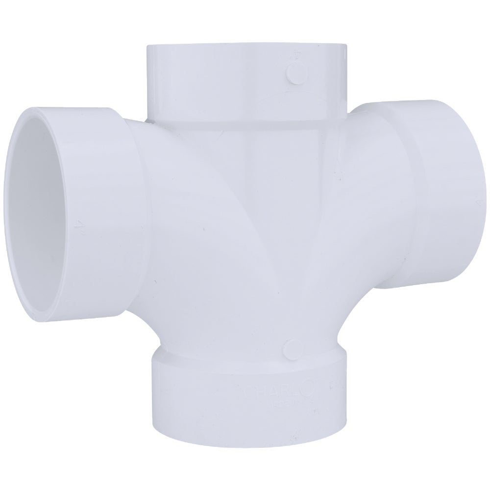 1 Pc Charlotte Pipe 4 In. Double Sanitary Dwv Pvc Tee - Walmart.com