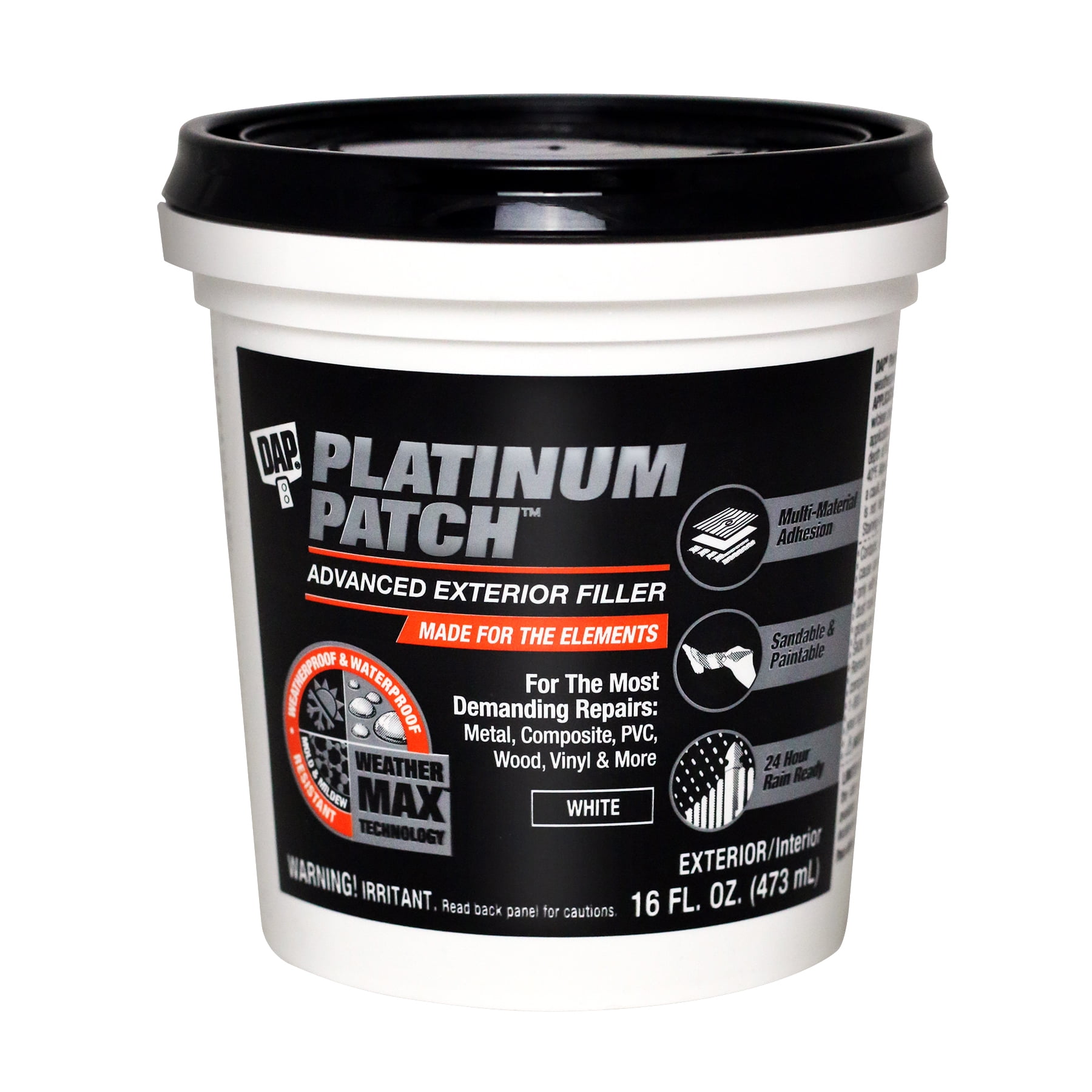 Dap Platinum Patch 16 oz Advanced Interior/Exterior Spackling Filler ...