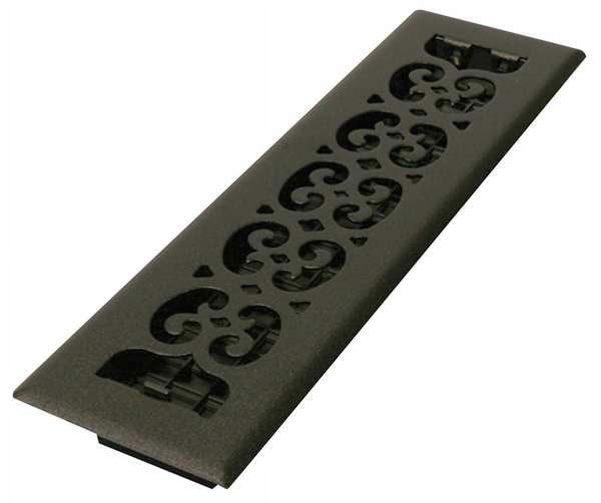 1 PK DecorGrates Floor Register, 3.75 X 13.5, Textured Black, Cast Iron ...
