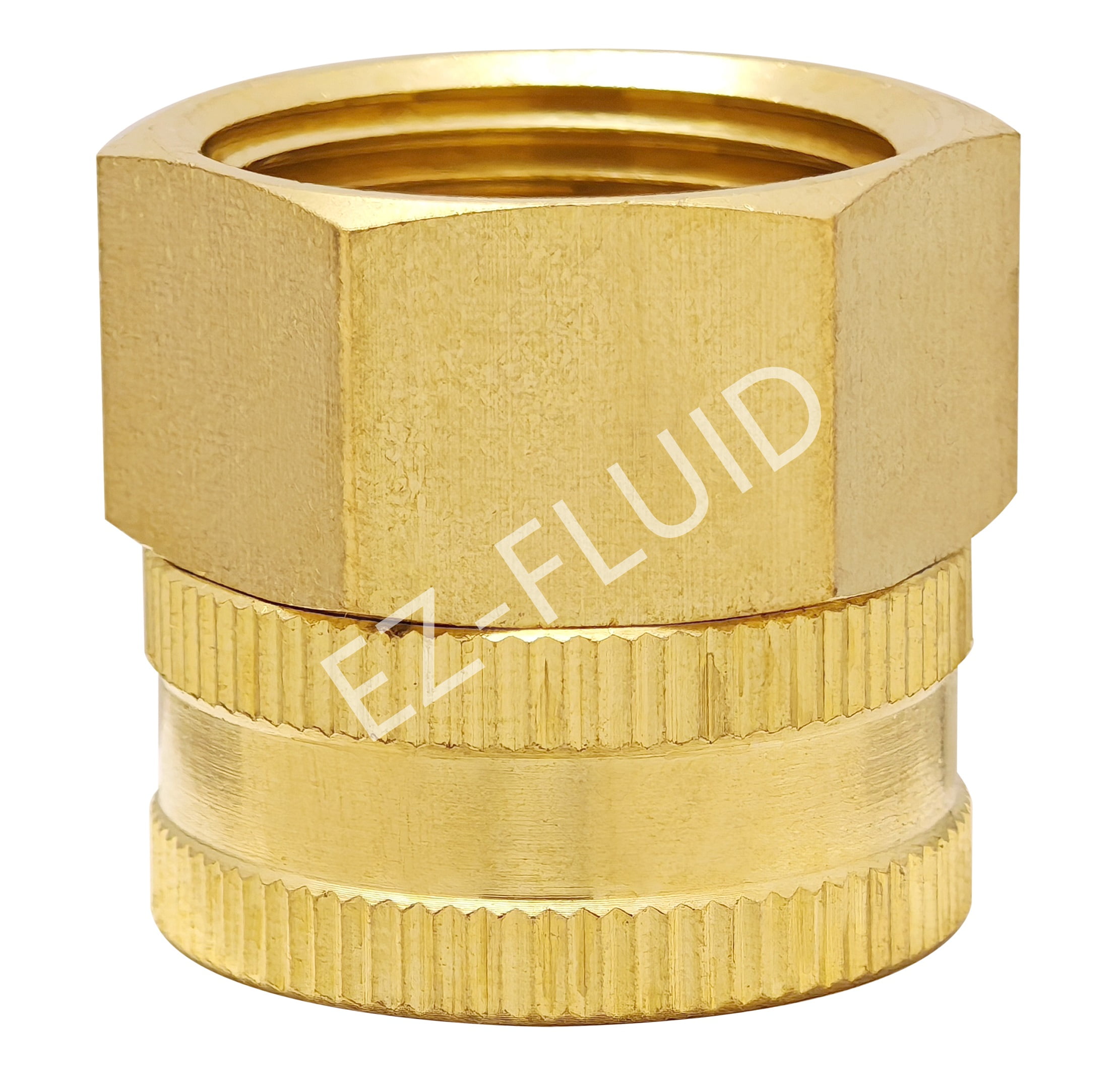 (1-PK) EZ-FLuid 3/4" FHT X 3/4" FIP Swivel Female Garden Hose Adapter Connector Coupling,Brass ...