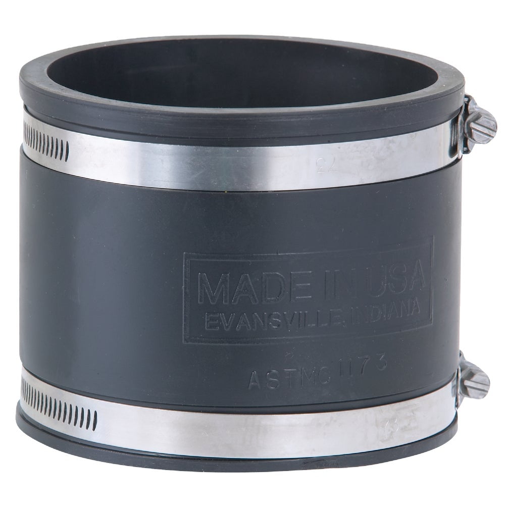 1 PK, Fernco P1056-44-Fernco 4 In. x 4 In. Plastic to Plastic PVC ...