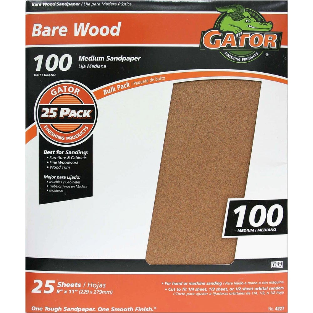 1 PK, Gator 4227-Gator Bare Wood 9 In. x 11 In. 100 Grit Medium ...