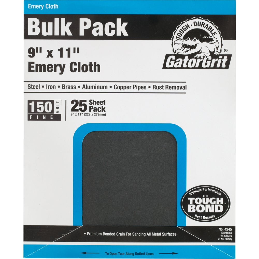 1 Pc Gator 9 In W X 11 In L 150 Grit Emery Cloth (25-Pack) - Walmart.com