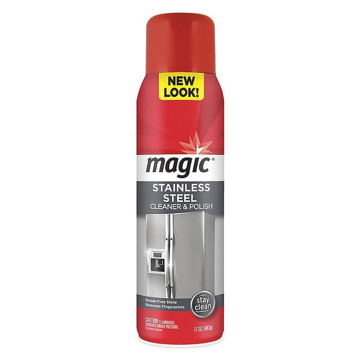 1 PK Magic Stainless Steel Cleaner, Aerosol Spray Can, 17 oz, Ready to ...