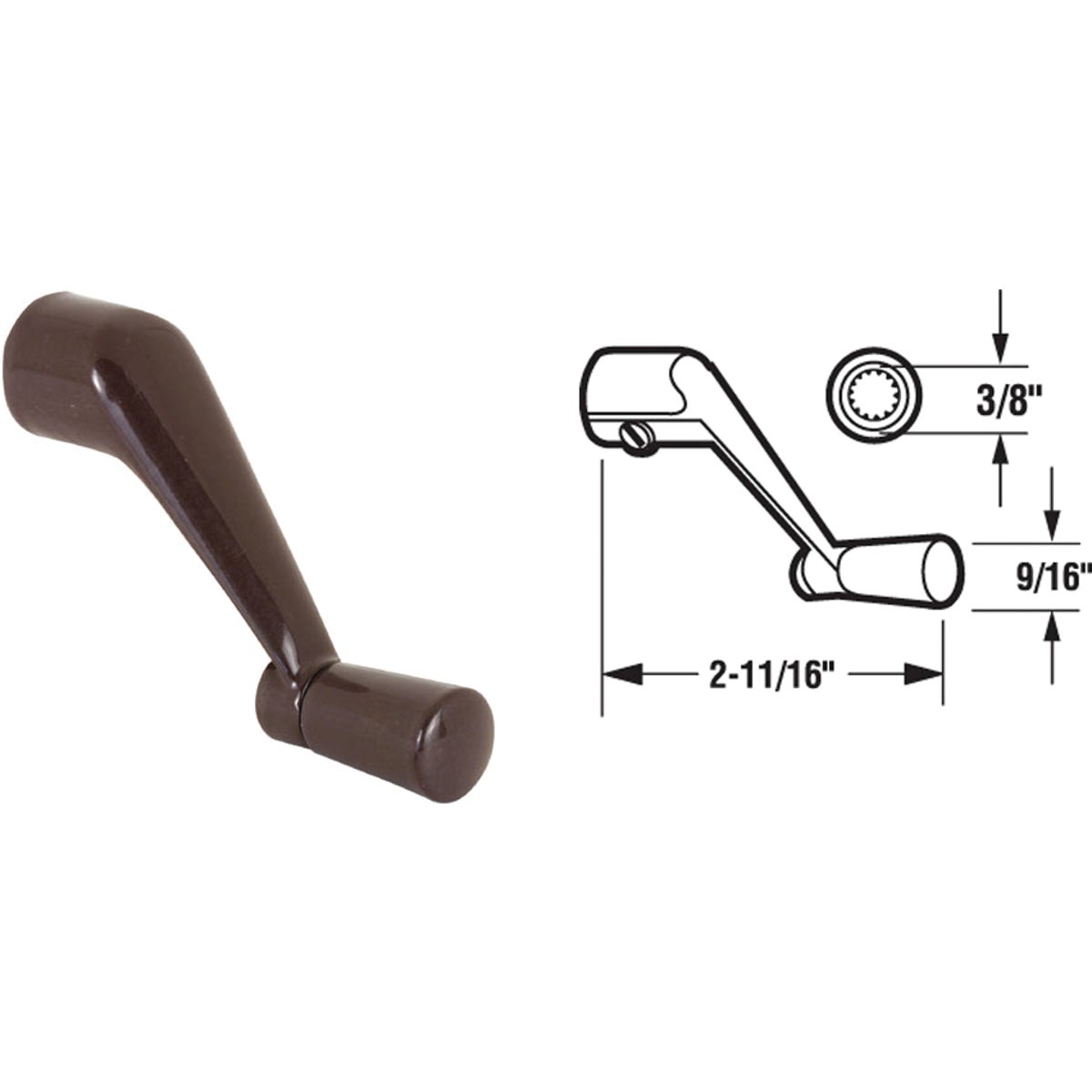 1 Pc Prime-Line 3/8 In. Bronze Die-Cast Casement Window Crank Handle ...