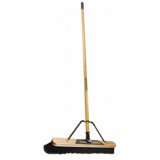 1 PK Quickie 24 in Sweep Face Push Broom, Stiff, Synthetic, Black, 60 ...