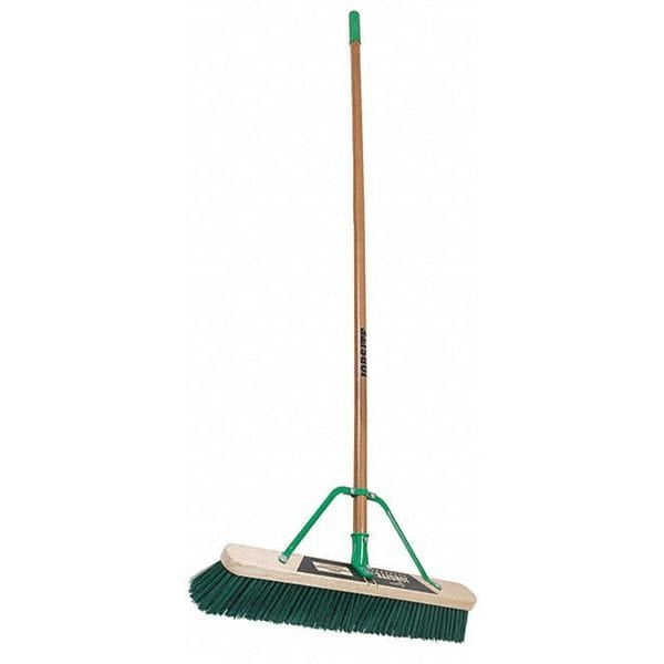 1 PK Quickie 24 in Sweep Face Push Broom, Stiff, Synthetic, Green, 60 ...