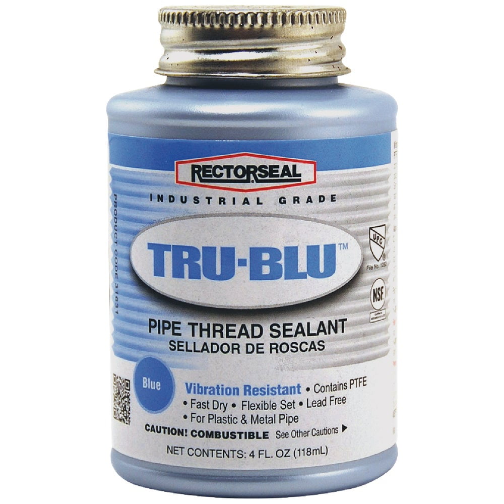 1 PK, Rectorseal 31630-RectorSeal Tru-Blu 4 Oz Blue Pipe Thread Sealant ...