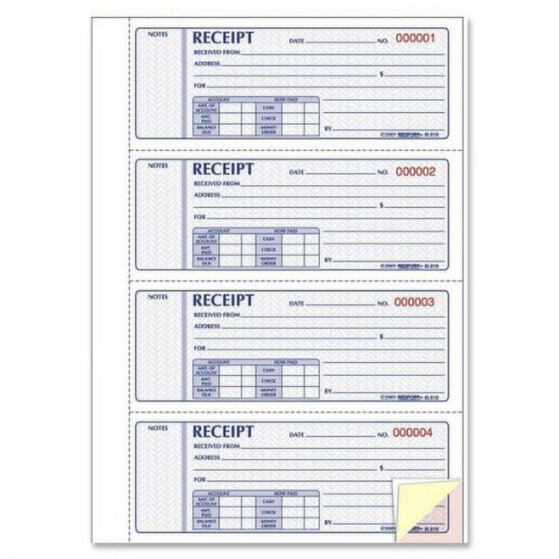 1 PK,Rediform Hardbound Money Receipt Book (8L818) - Walmart.com