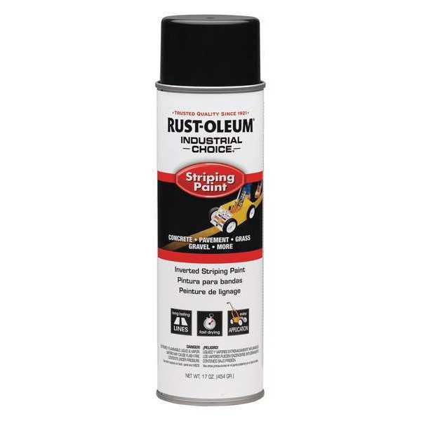 1 PK Rust-Oleum Industrial Choice Striping Paint, 18 oz, Black, Solvent ...