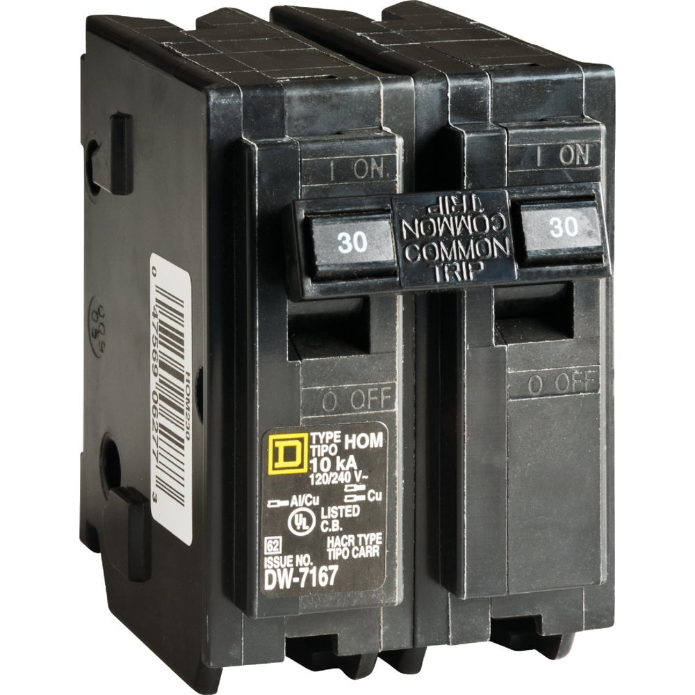 1 PK, Square D HOM230C-Square D Homeline 30A Double-Pole Standard Trip Circuit Breaker - Walmart.com