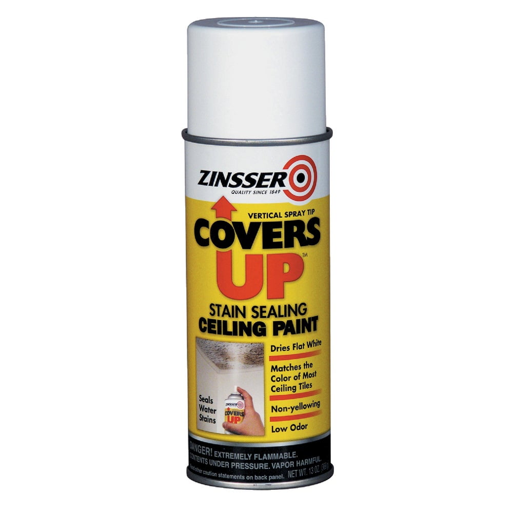 1 Pc Zinsser Covers Up Stain Sealing Spray Paint Primer, White, 13 Oz ...