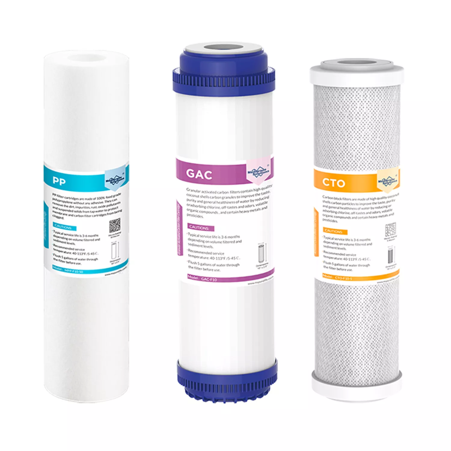 1* PP+1* CTO+1* GAC Filters Whole House Water Filter Housing Filtration ...