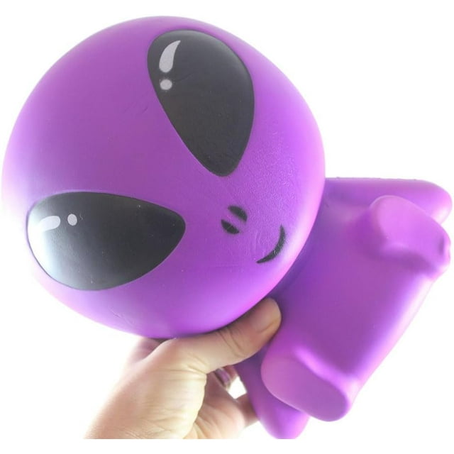 1 Purple Jumbo 9 Alien Squishy Slow Rise Foam Sensory Stress Fidget Toy Memory Foam Expands