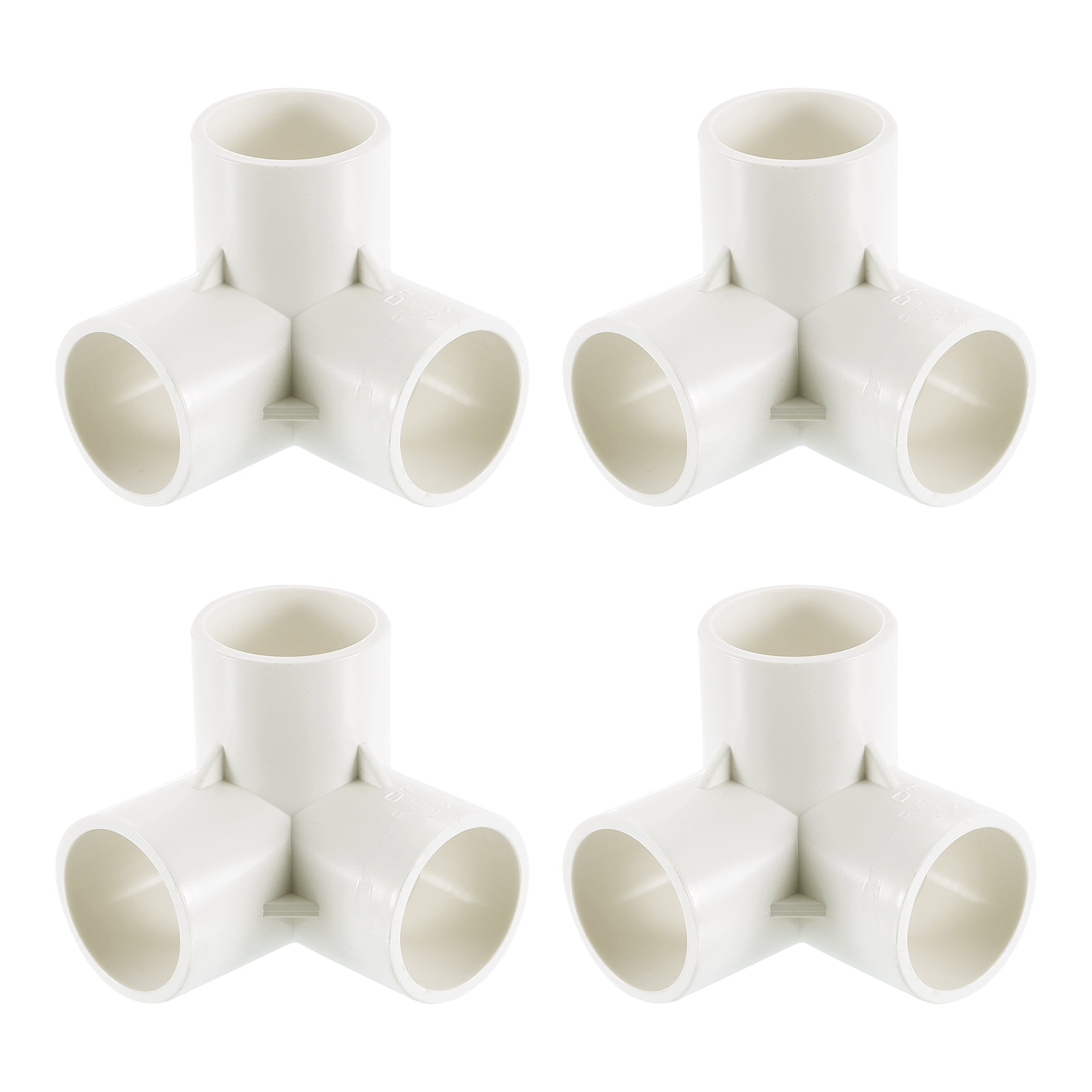 1" PVC Fittings, 4 Pcs 3 Way Elbow Connector Elbow PVC Corner Fitting, White - Walmart.com