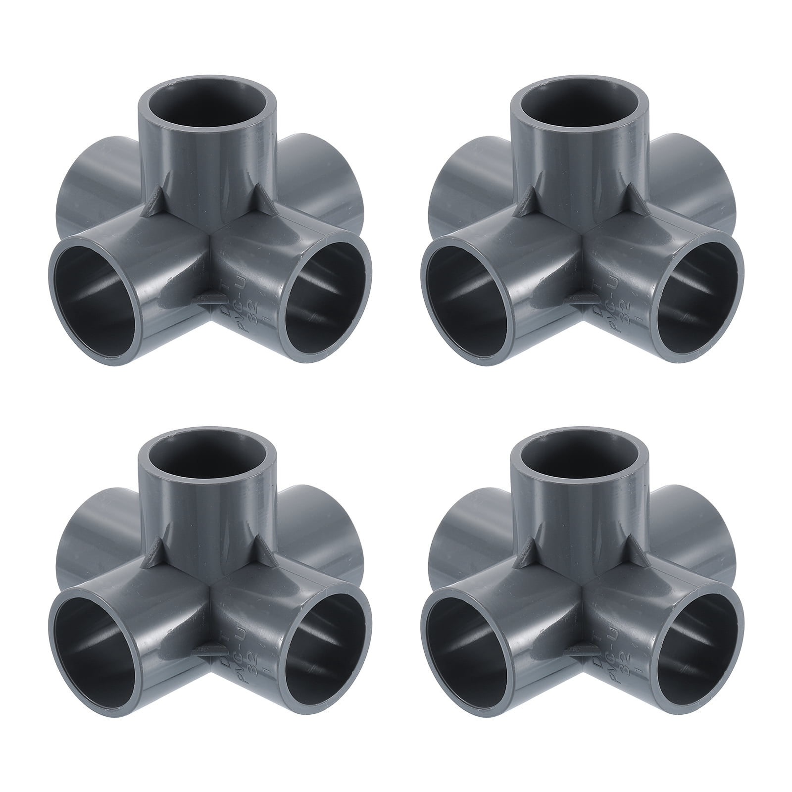 1" PVC Fittings, 4 Pcs 5 Way Elbow Connector Elbow PVC Corner Fitting ...