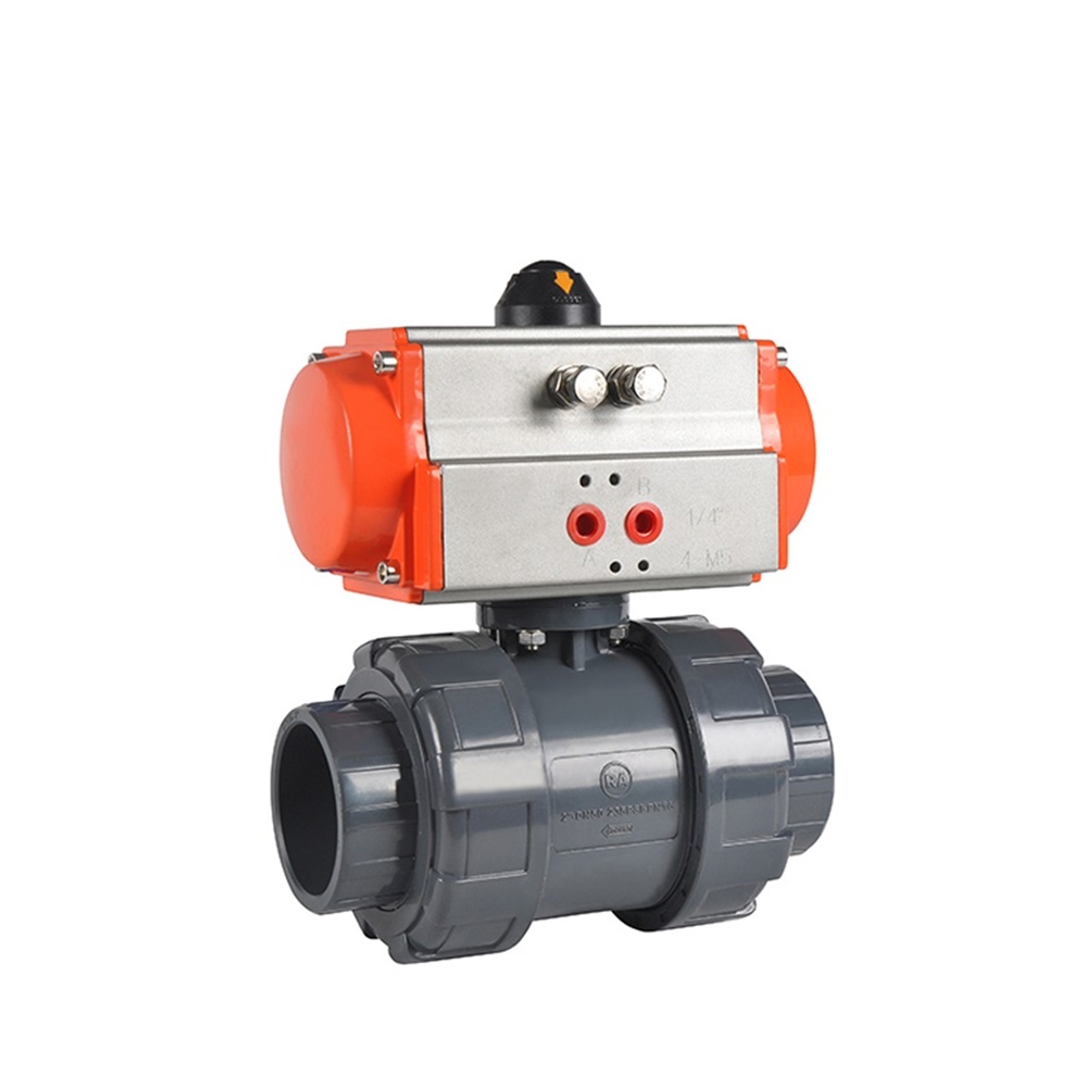 1'' PVC Pneumatic Ball Valve Double Acting Plastic Air Control Ball ...