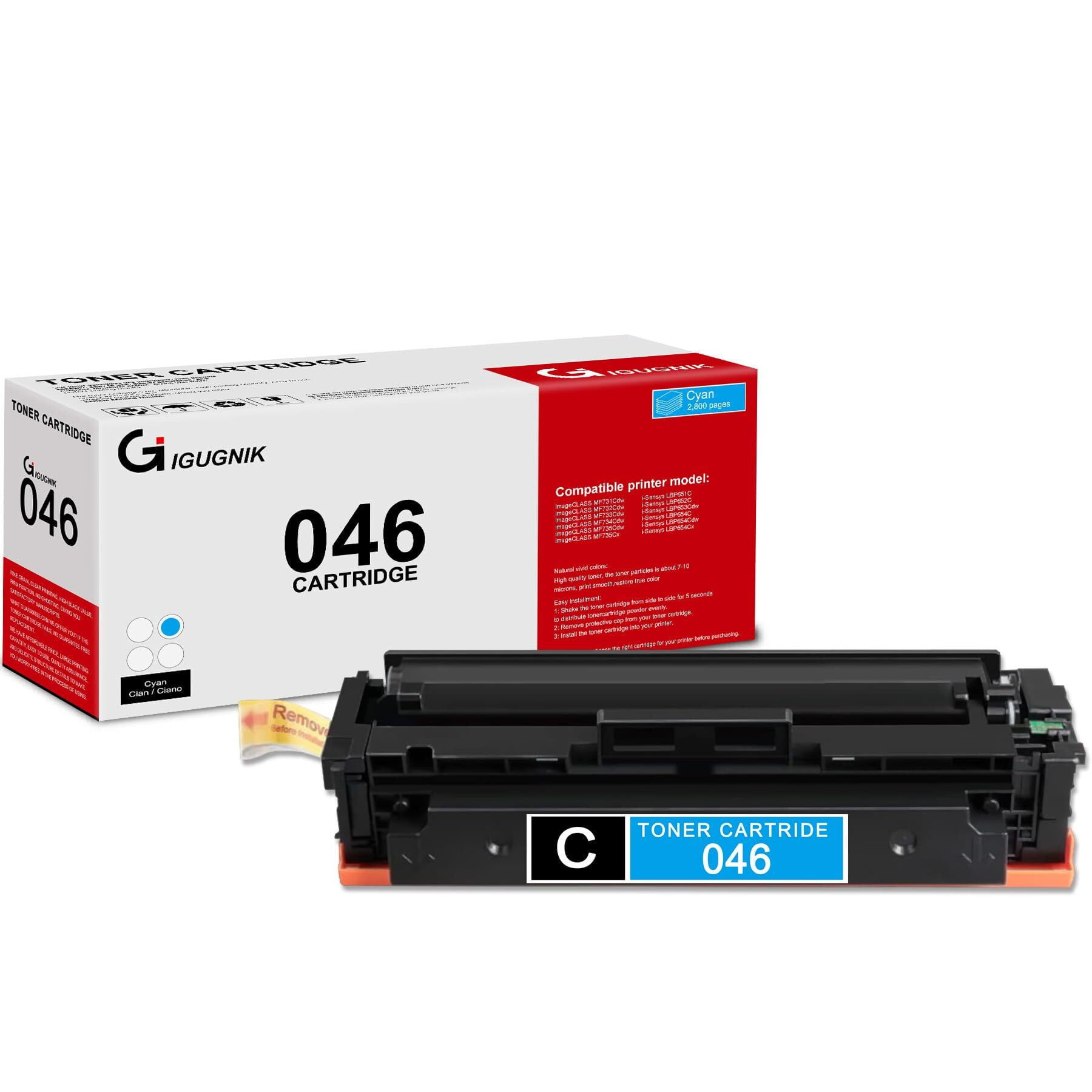 1 Pack of 046 1249C001 Cyan Toner Cartridge High Yield 2,800 Pages with ...