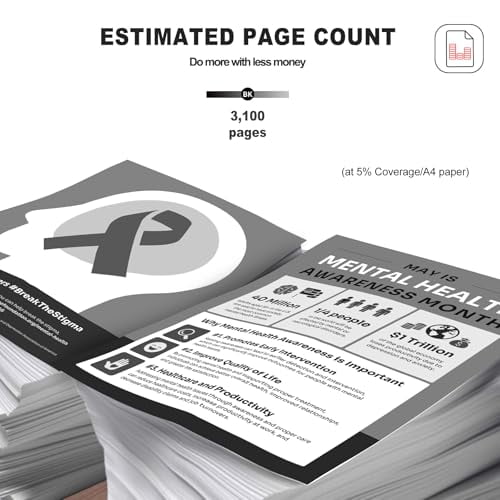 1 Pack 055 Black Toner Cartridge （with Chip） Replacement for Canon 055 Work with ImageClass ...